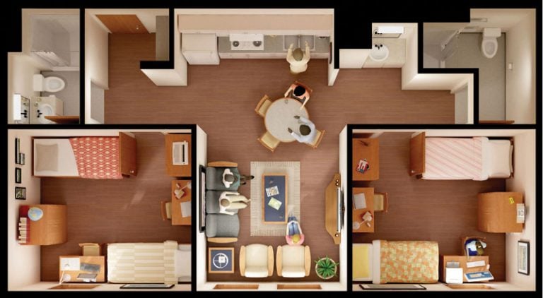 Suite Layouts & Dimensions | University of Michigan-Flint Housing ...